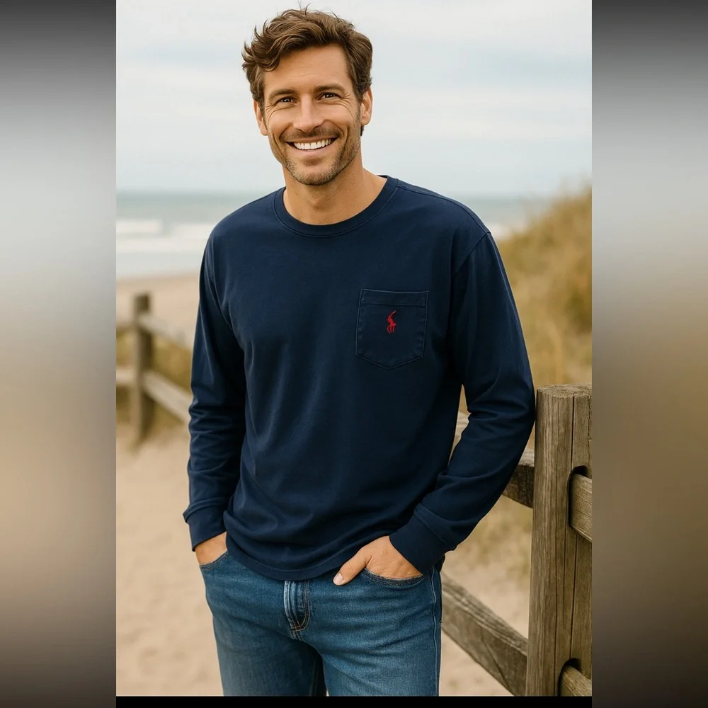 Polo Ralph Lauren | Shirts | Polo Ralph Lauren Long Sleeve Tee Navy Red ...